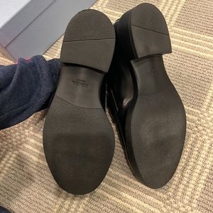 Prada | Shoes | Prada Chocolate Brushed Leather Loafers In Black | Poshmark